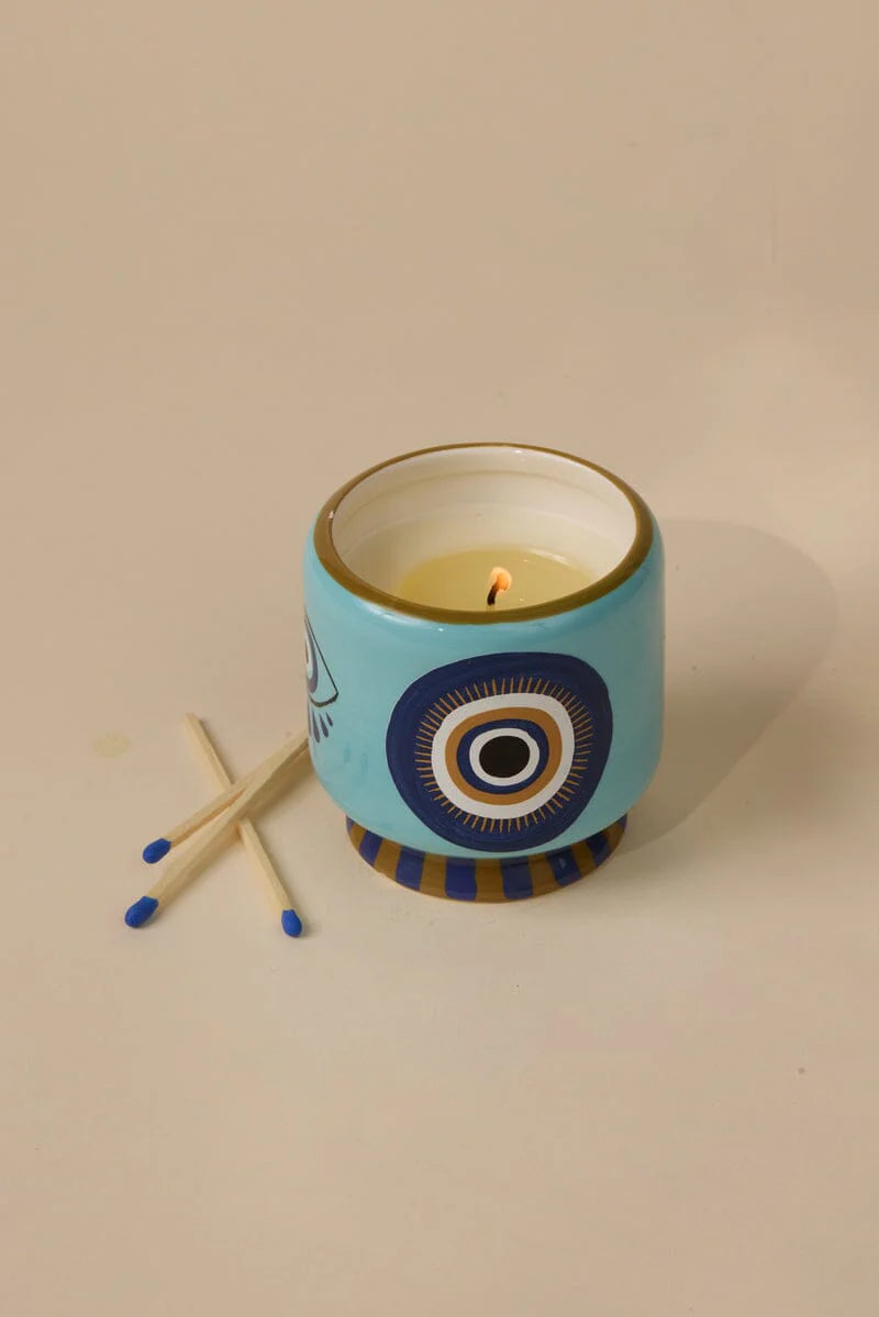 Handpainted Eye Ceramic Candle - Incense & Smoke – Gathered Collab